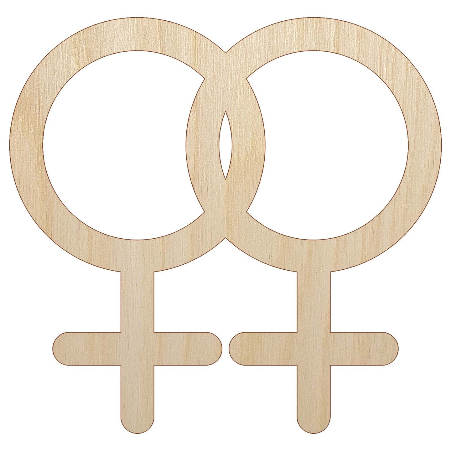 Doubled Female Sign Lesbian Gender Symbol Unfinished Wood Shape Piece ...