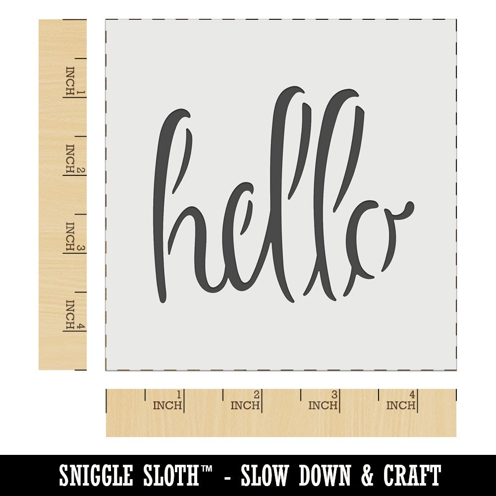 Hello Script Wall Cookie DIY Craft Reusable Stencil | Michaels