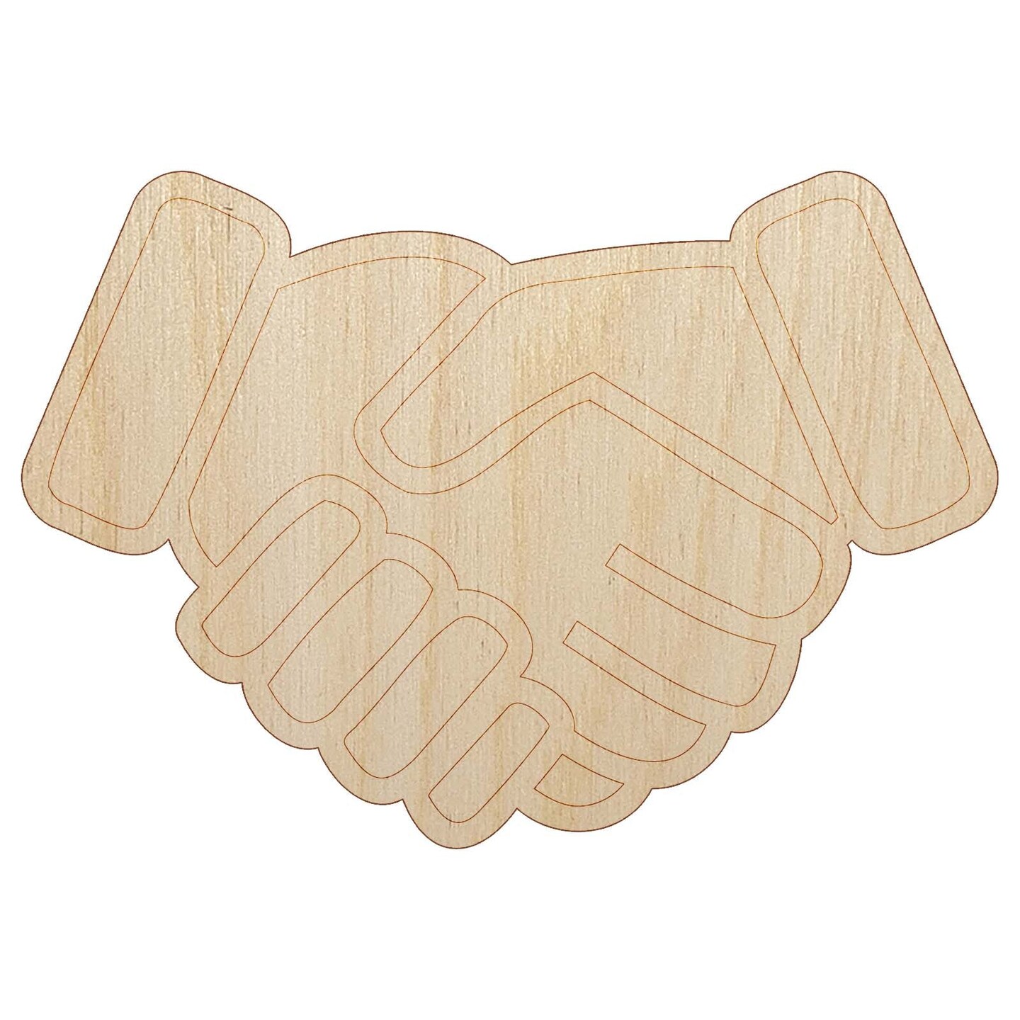 Shaking Hands Agreement Icon Unfinished Wood Shape Piece Cutout for DIY ...