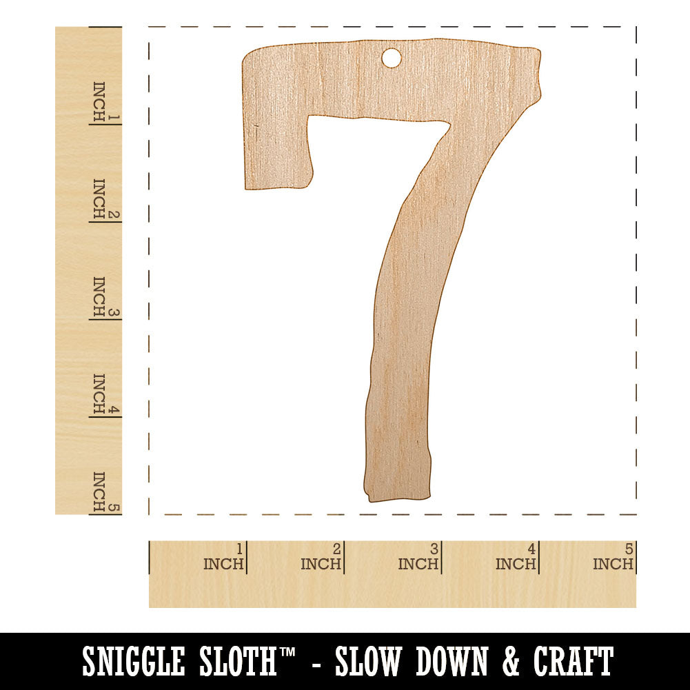Number 7 Seven Cute Typewriter Font Unfinished Craft Wood Holiday ...