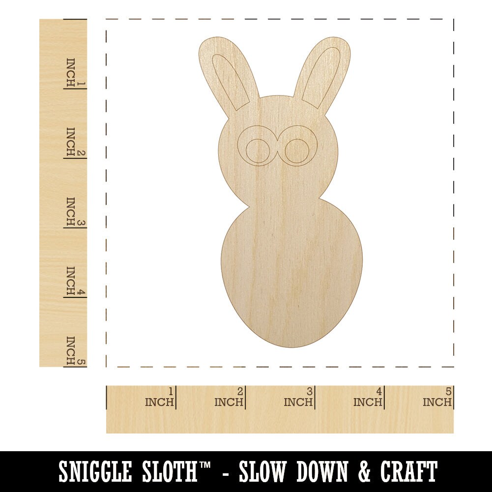 Watchful Rabbit Unfinished Wood Shape Piece Cutout for DIY Craft ...