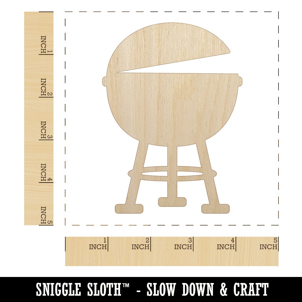 BBQ Barbecue Grill Unfinished Wood Shape Piece Cutout for DIY Craft ...