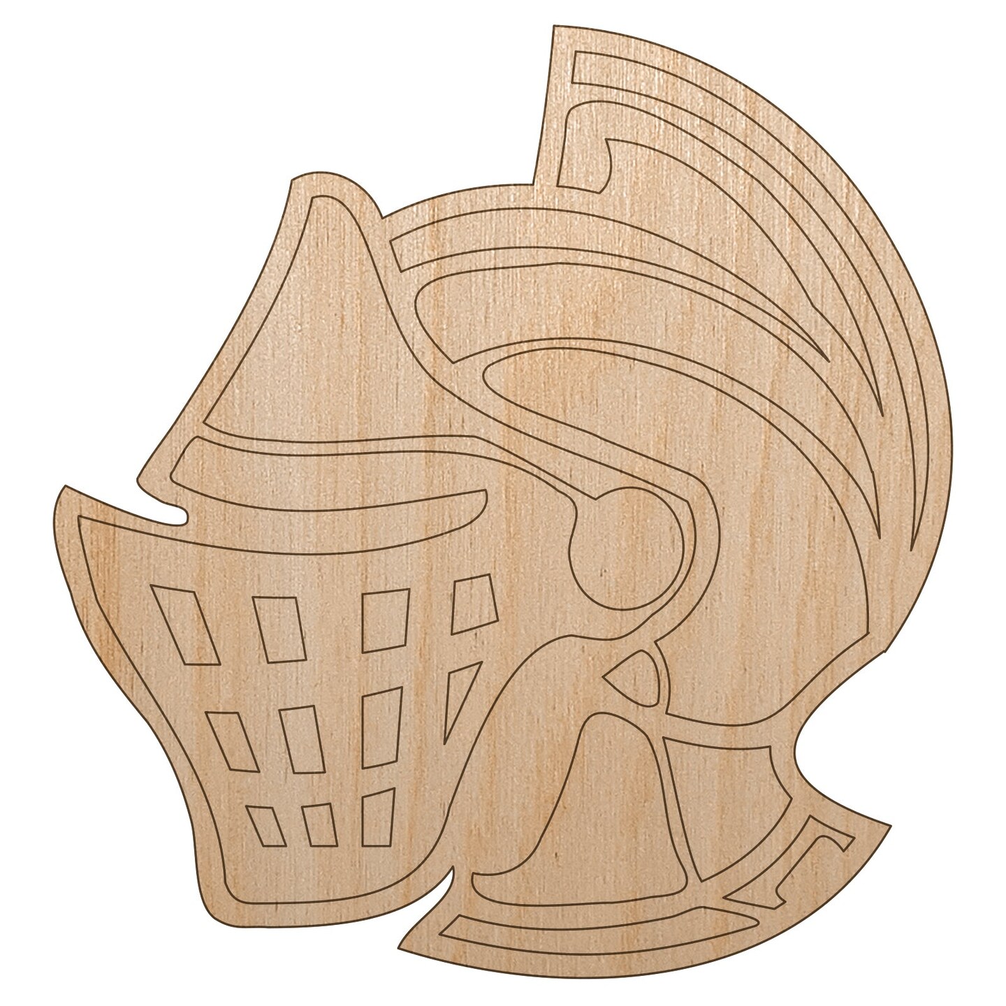 Medieval Knight Helmet Unfinished Wood Shape Piece Cutout for DIY Craft ...