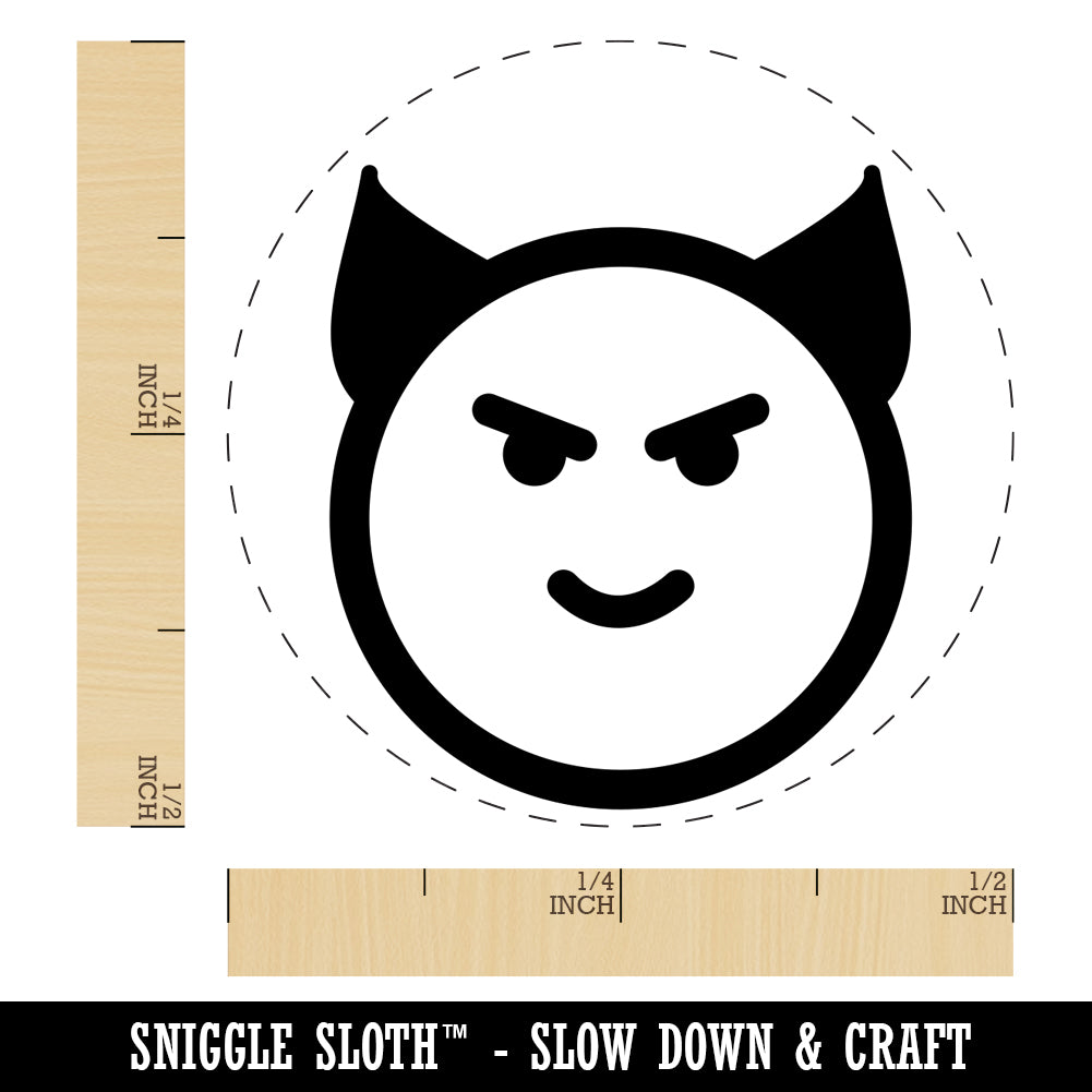 Happy Devil Face Emoticon Self-Inking Rubber Stamp for Stamping ...