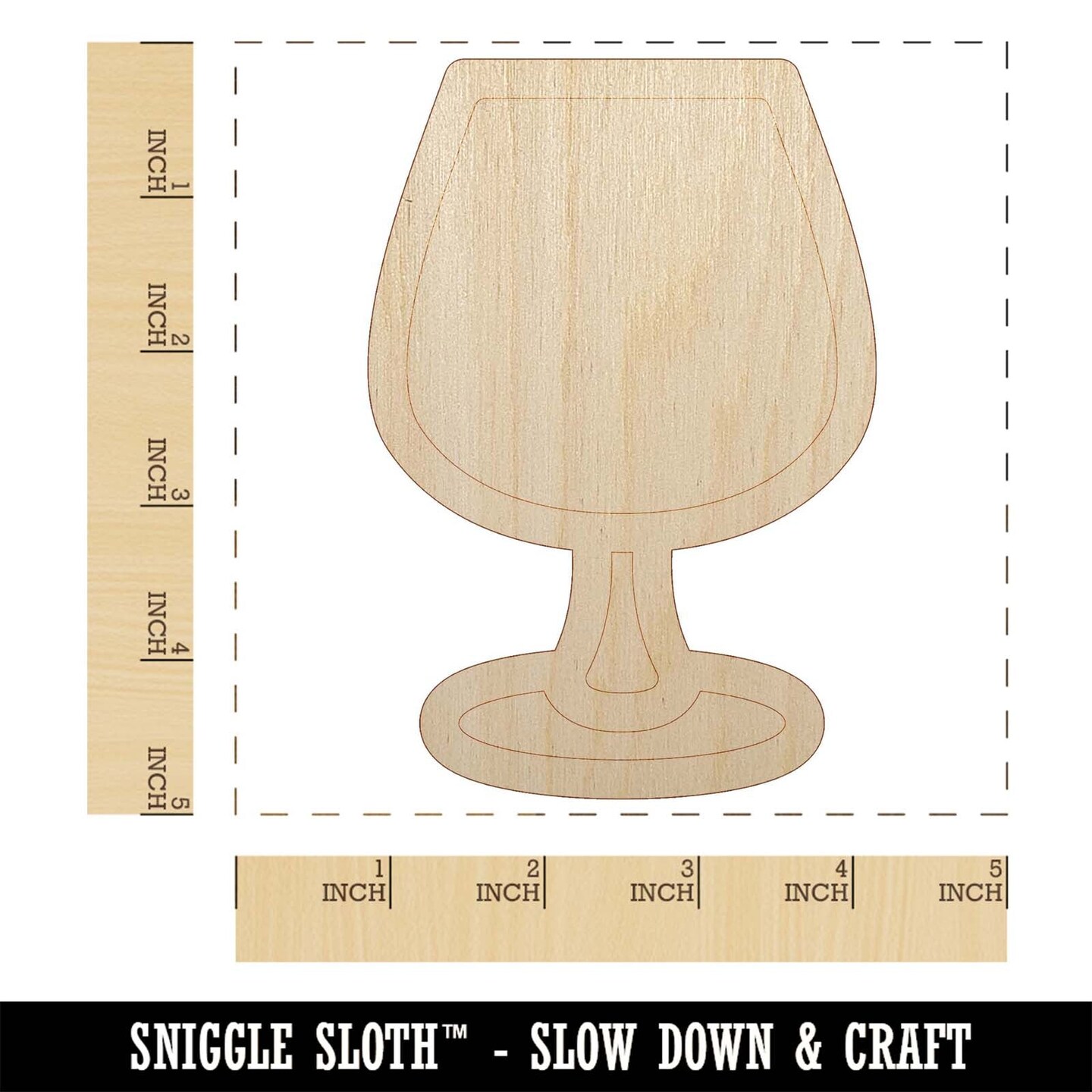 Brandy Wine Glass Unfinished Wood Shape Piece Cutout for DIY Craft ...