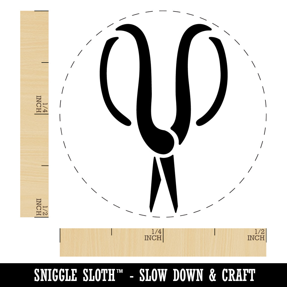 Floral Cutting Scissors Self-Inking Rubber Stamp Ink Stamper for ...