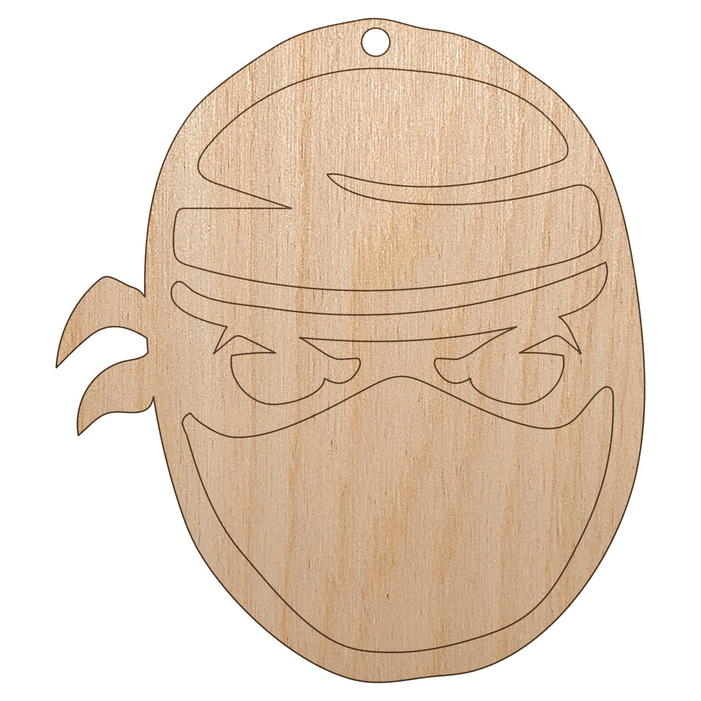 Sneaky Ninja Face Unfinished Craft Wood Holiday Christmas Tree DIY Pre ...