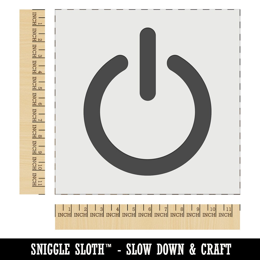 Power Symbol On Button Computer Wall Cookie DIY Craft Reusable Stencil ...