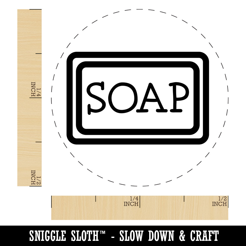 Bar of Soap Clean Wash Icon Self-Inking Rubber Stamp for Stamping ...