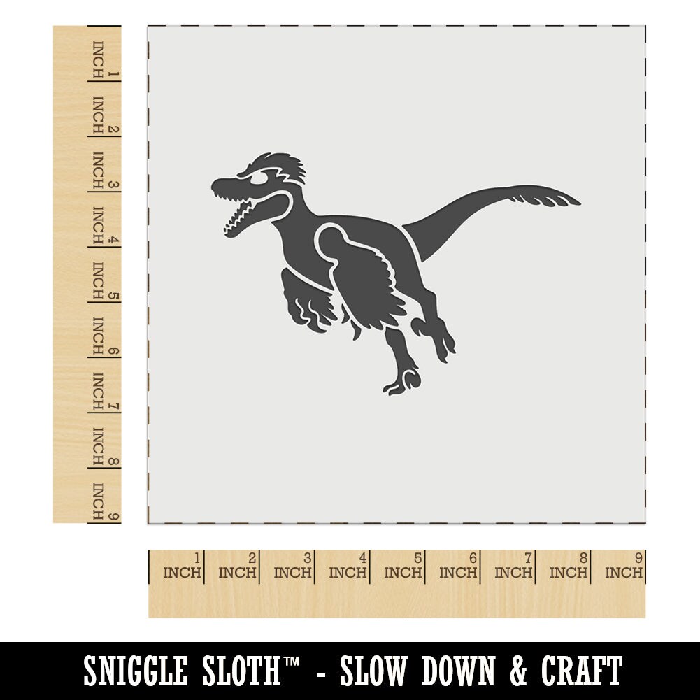 Velociraptor Dinosaur Running Wall Cookie DIY Craft Reusable Stencil ...