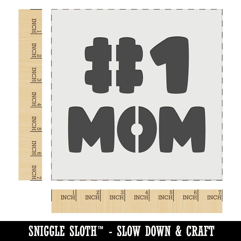 #1 Mom Number One Mother's Day Wall Cookie DIY Craft Reusable Stencil ...
