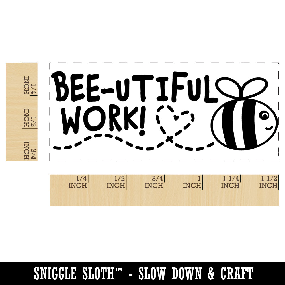 Bee-utiful Work Beautiful Bee Teacher Student School Self-Inking Rubber ...