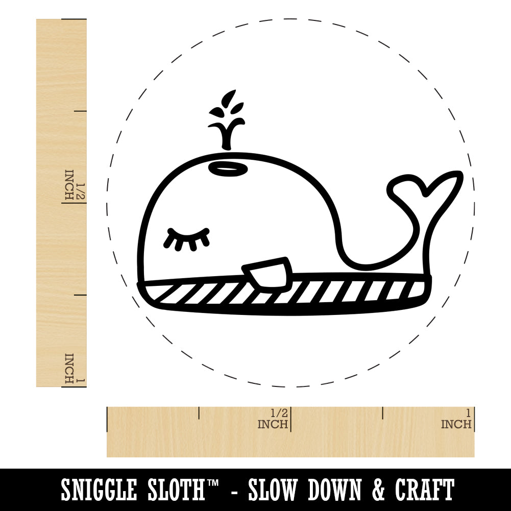 Snoozing Whale Doodle Self-Inking Rubber Stamp for Stamping Crafting ...