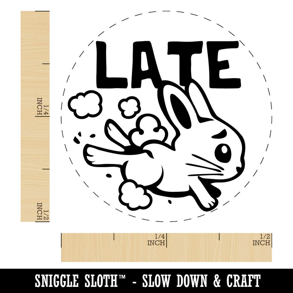 Late Running Bunny Rabbit Teacher Student Self-Inking Rubber Stamp Ink ...