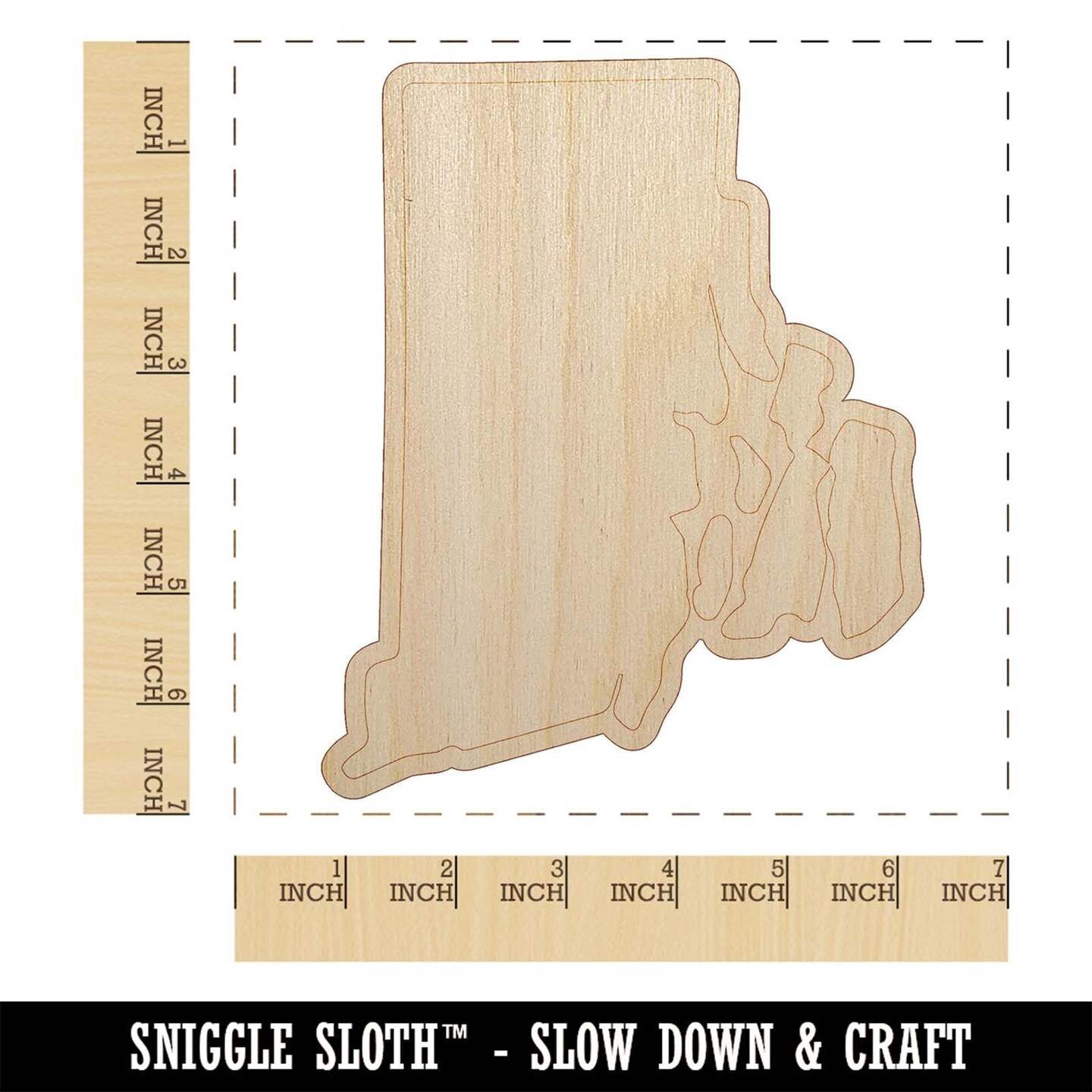 Rhode Island State Silhouette Unfinished Wood Shape Piece Cutout for ...