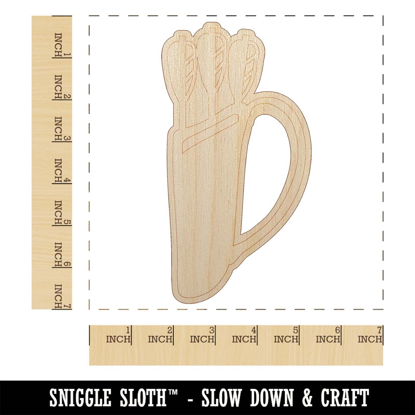 Archer Quiver with Arrows Archery Unfinished Wood Shape Piece Cutout ...