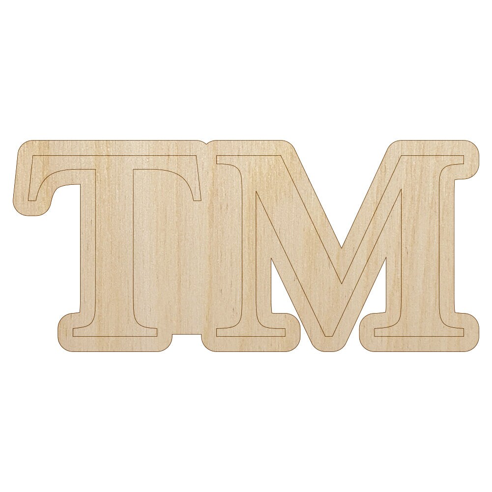 Trademark TM Symbol Unfinished Wood Shape Piece Cutout for DIY Craft ...
