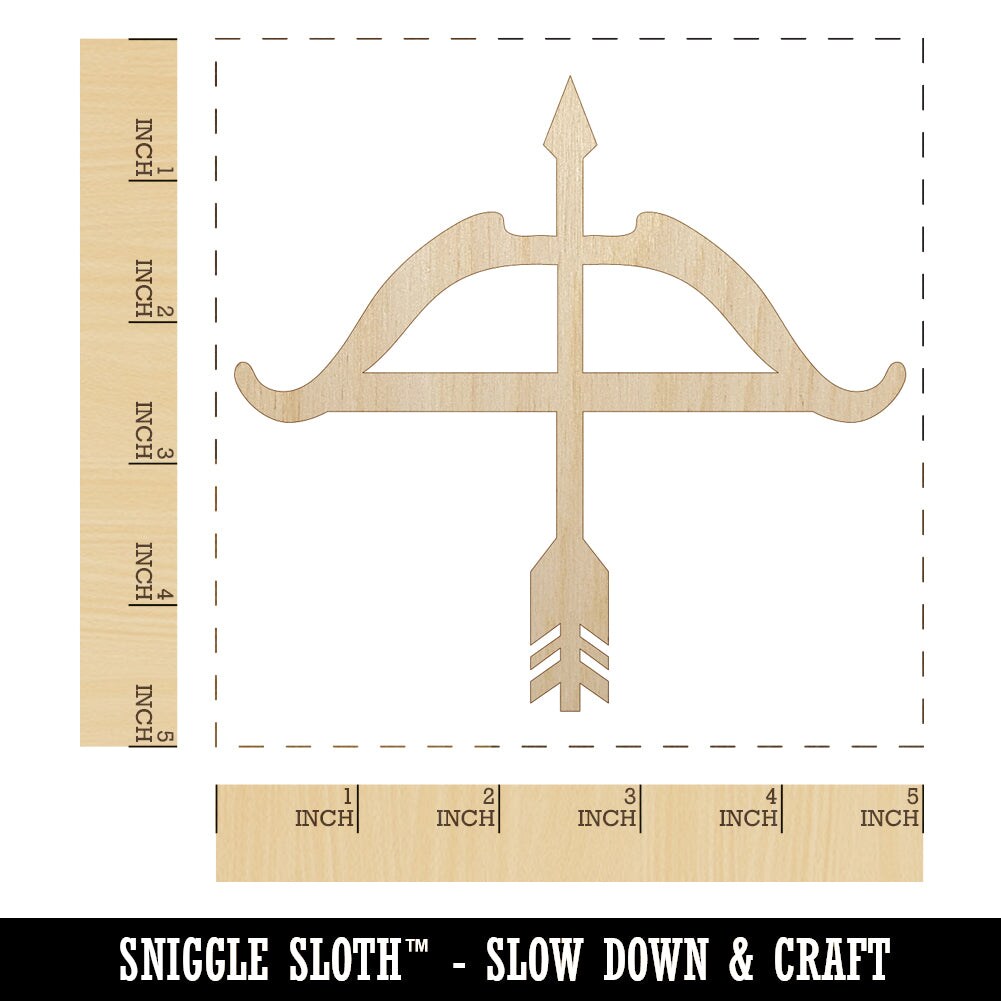 Archery Bow and Arrow Unfinished Wood Shape Piece Cutout for DIY Craft ...