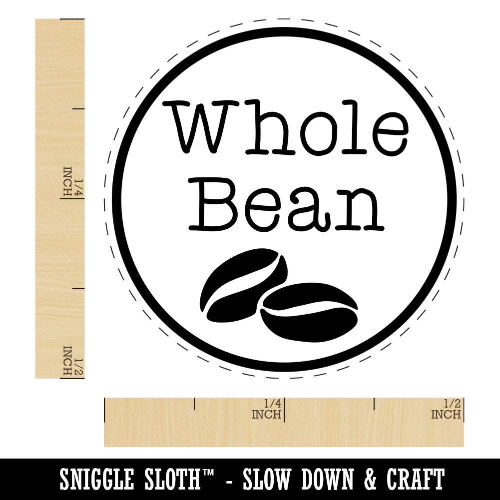 Whole Bean Coffee Label Self-Inking Rubber Stamp for Stamping Crafting ...