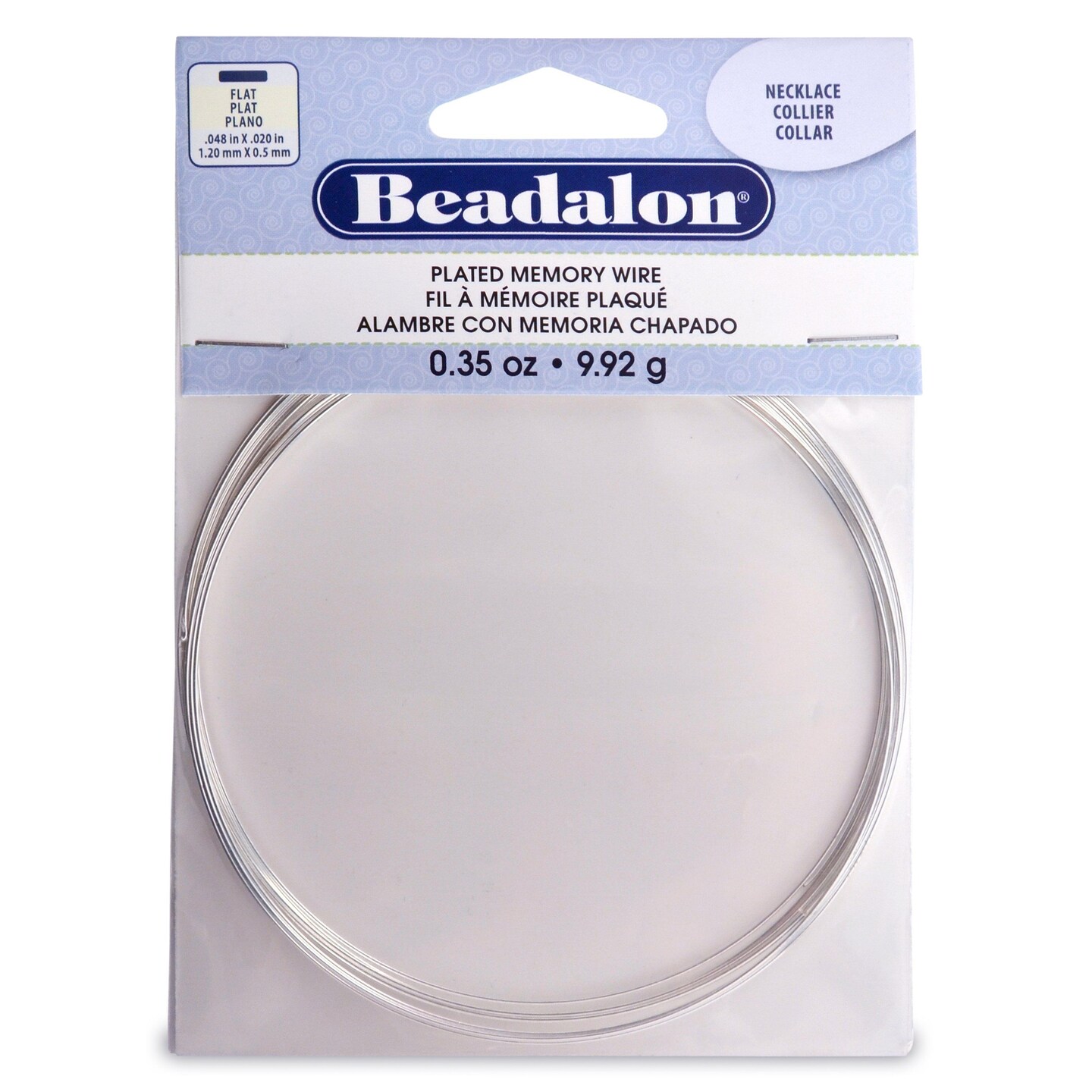 Memory Wire, Flat, Necklace, Silver Plated, 0.35 Oz (1 G), Appx. 7 ...