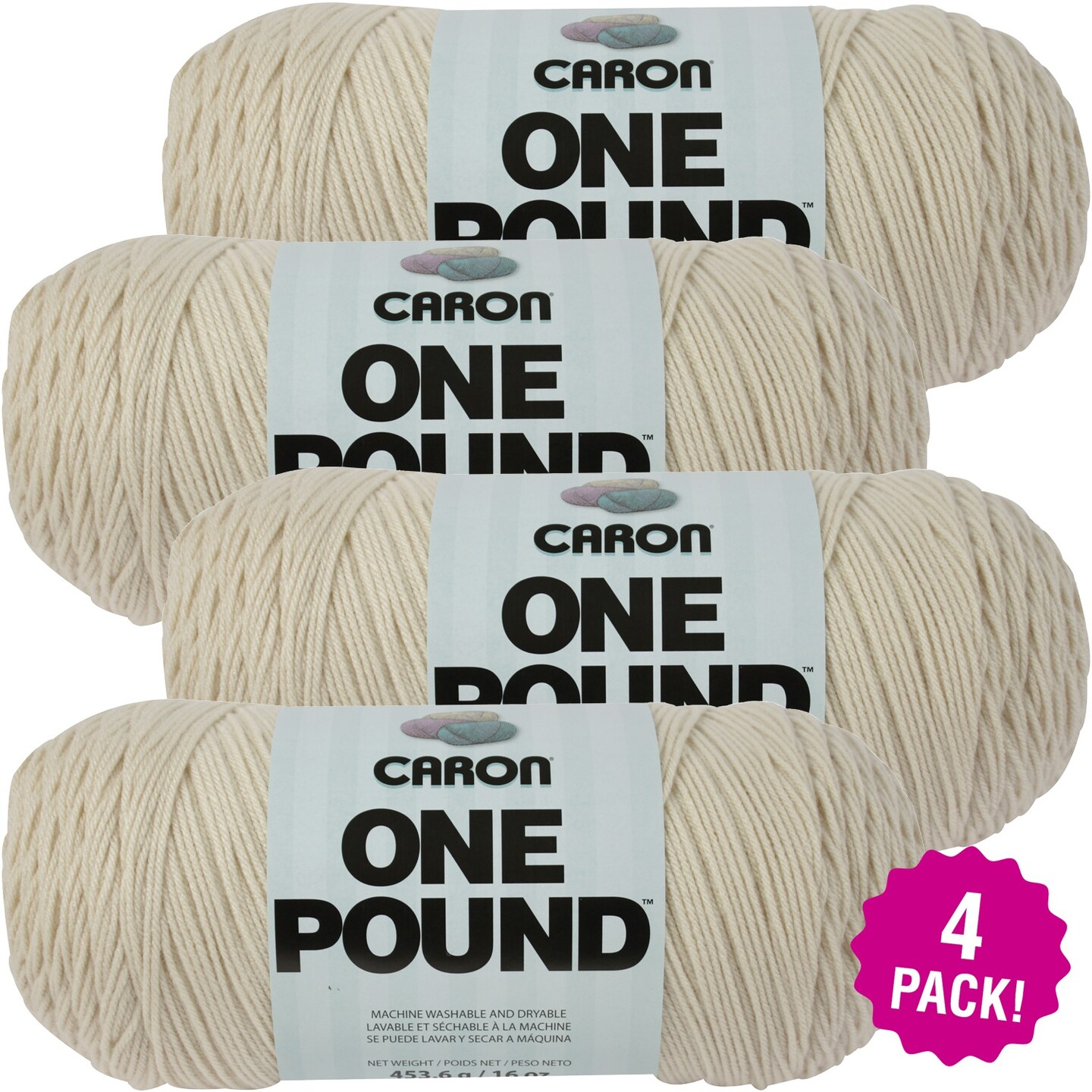 Multipack of 4 - Caron One Pound Yarn-Off White | Michaels