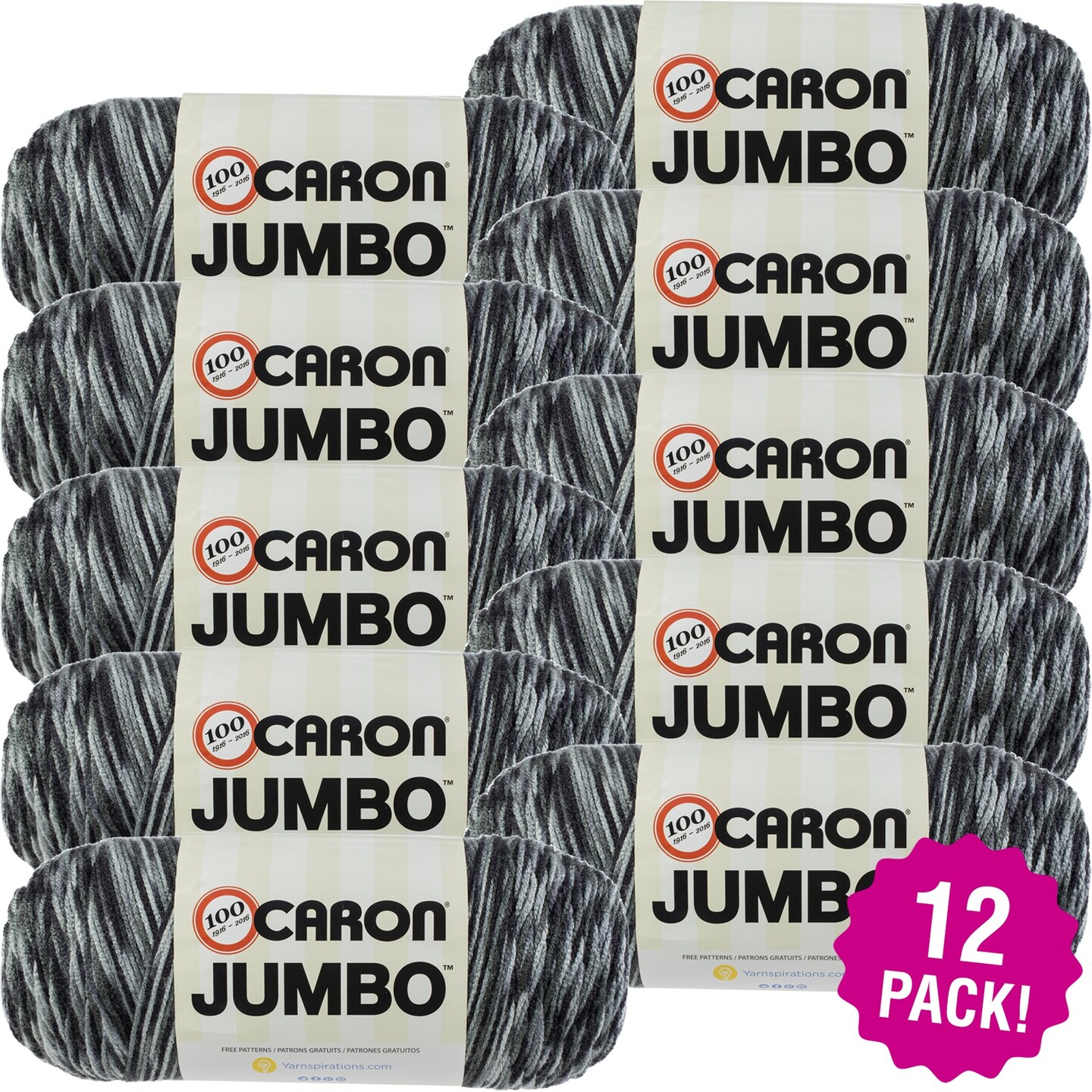 Multipack of 12 - Caron Jumbo Print Yarn-Dalmatian | Michaels