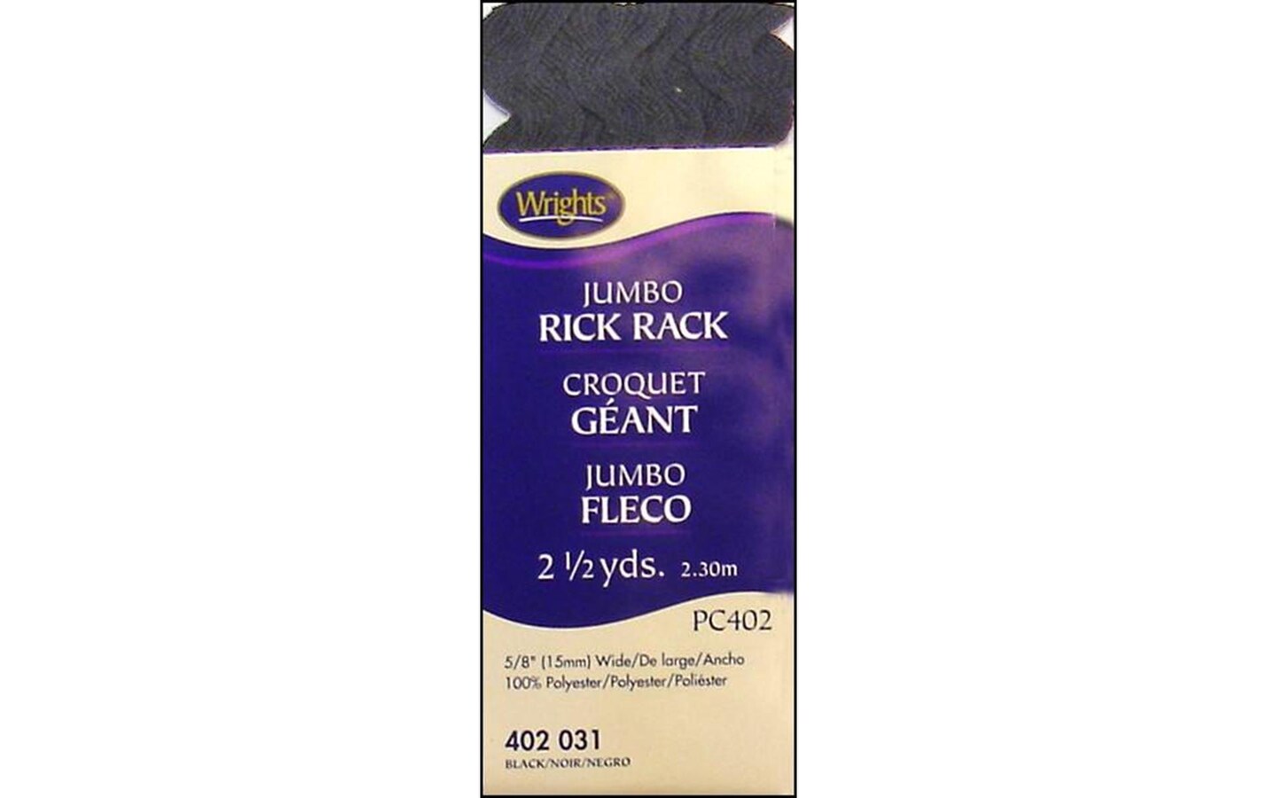 Wrights Jumbo Rick Rack 2.5yd Black | Michaels
