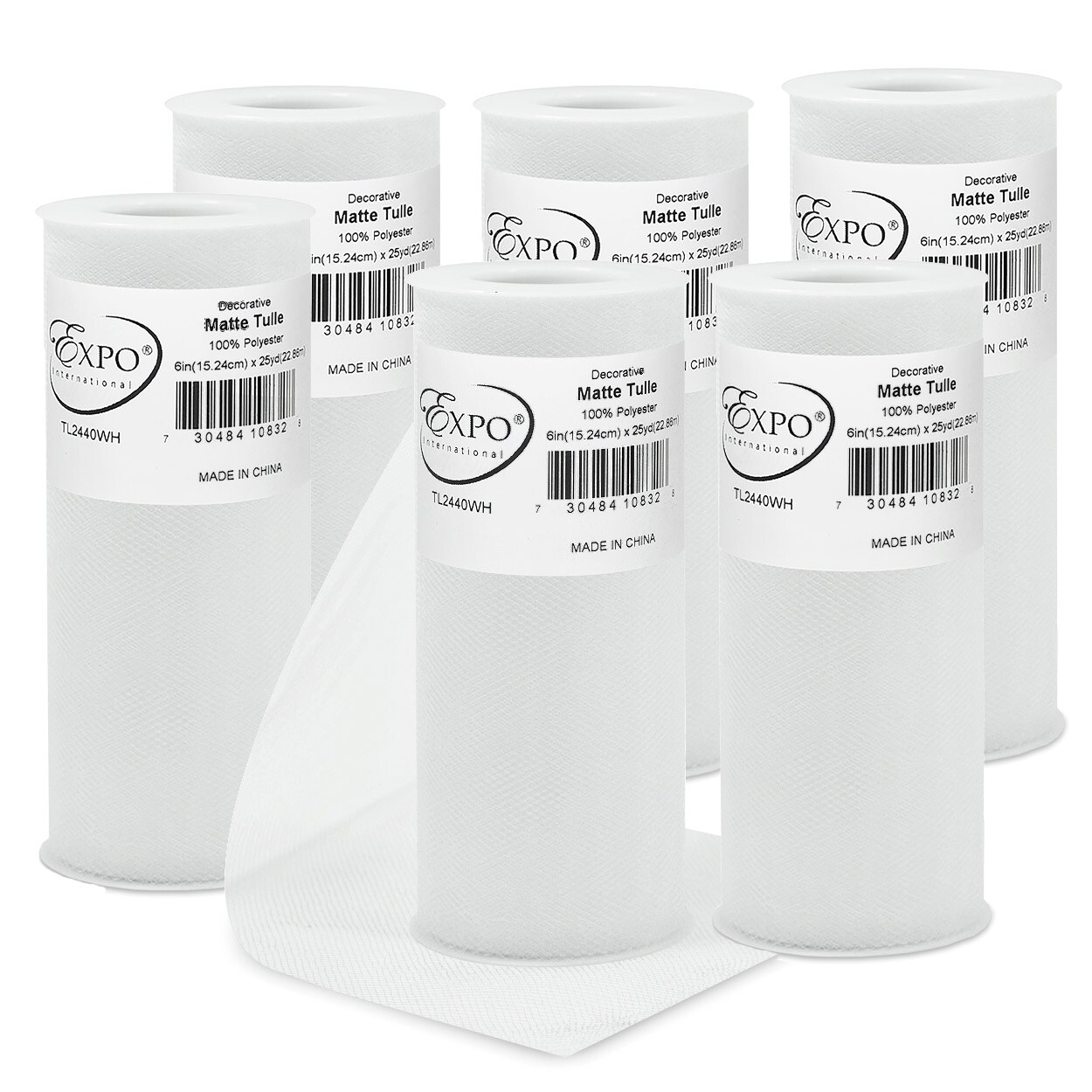 Pack of 6 Decorative Matte Tulle Spool of 6 Inch X 25 Yards | Michaels