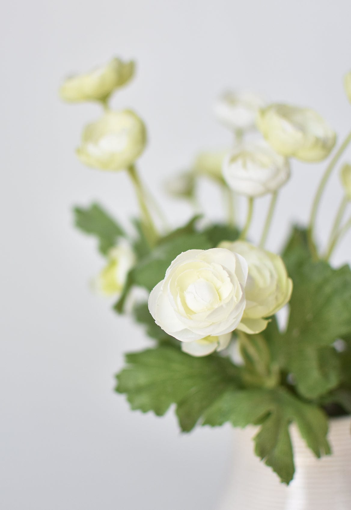 13" Faux Mini Ranunculus Bush White | Floral Stems | Michaels