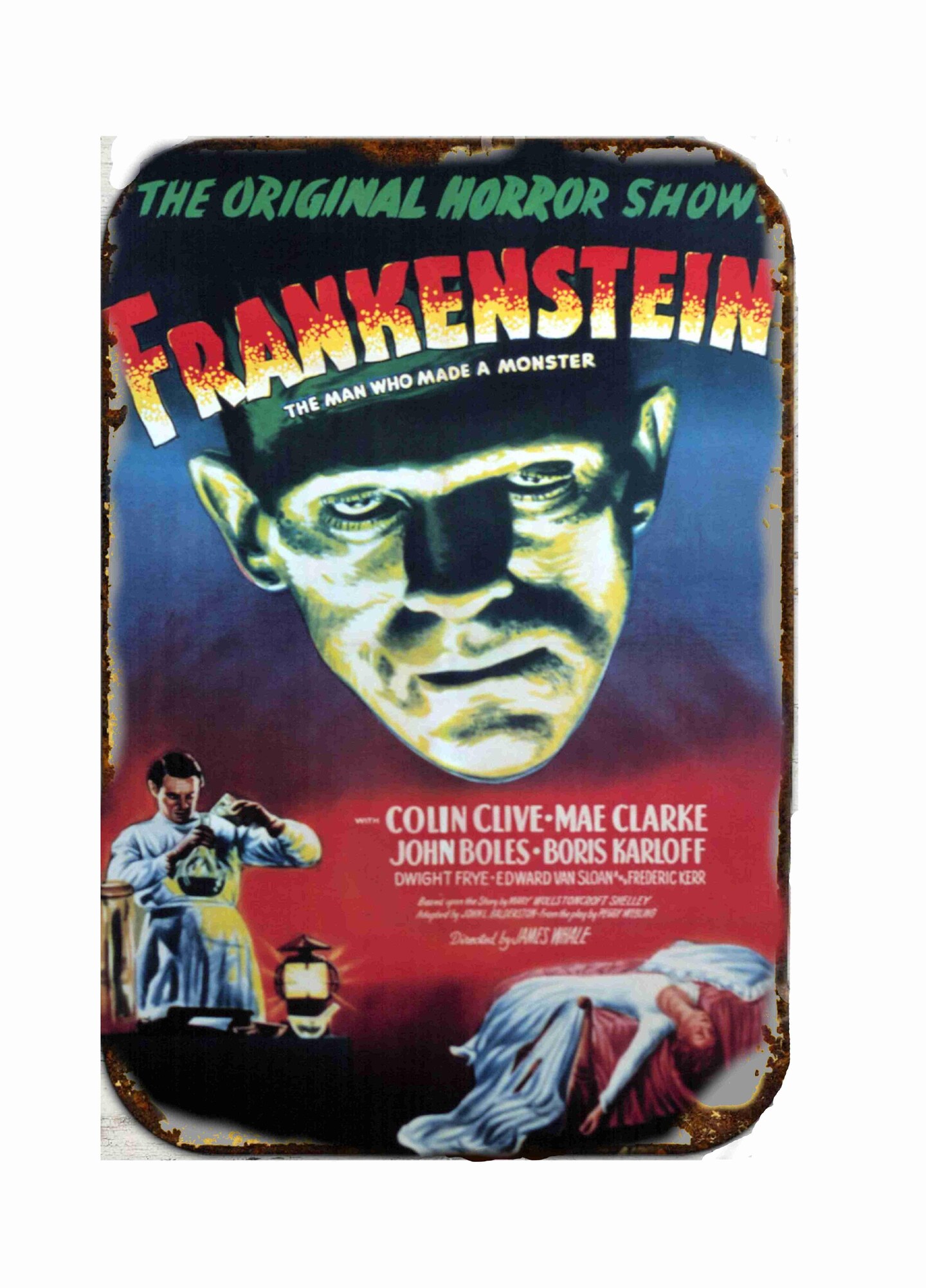 Frankenstein Movie Poster Monsters All Metal Tin Sign Wall Decor Art ...