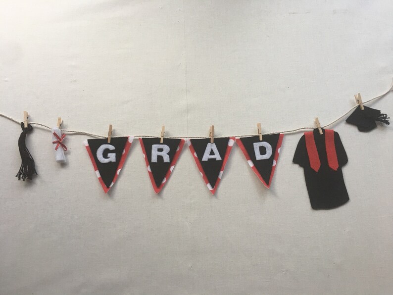 Graduation Miniature Felt Clothesline Banner, Garland, Bunting ...