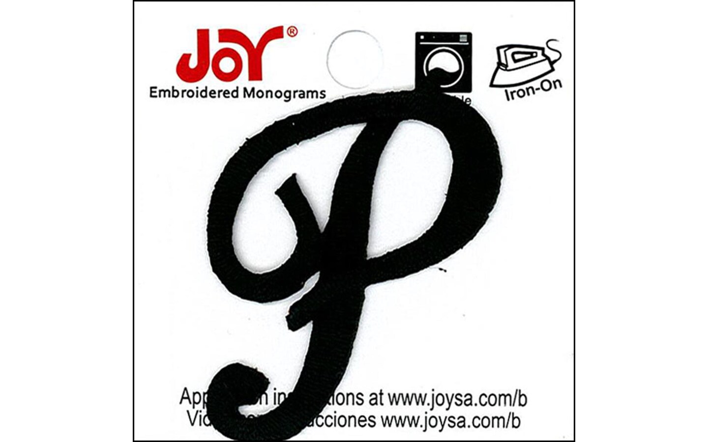 Joy Applique Letter Iron On Script 1.5" Black P | Michaels