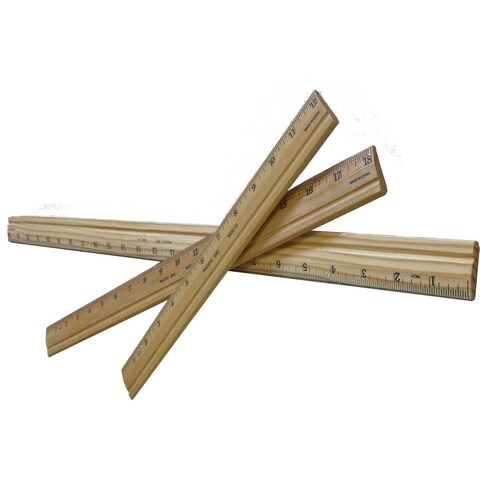 WOOD RULER WITH METAL EDGE 12IN | Michaels