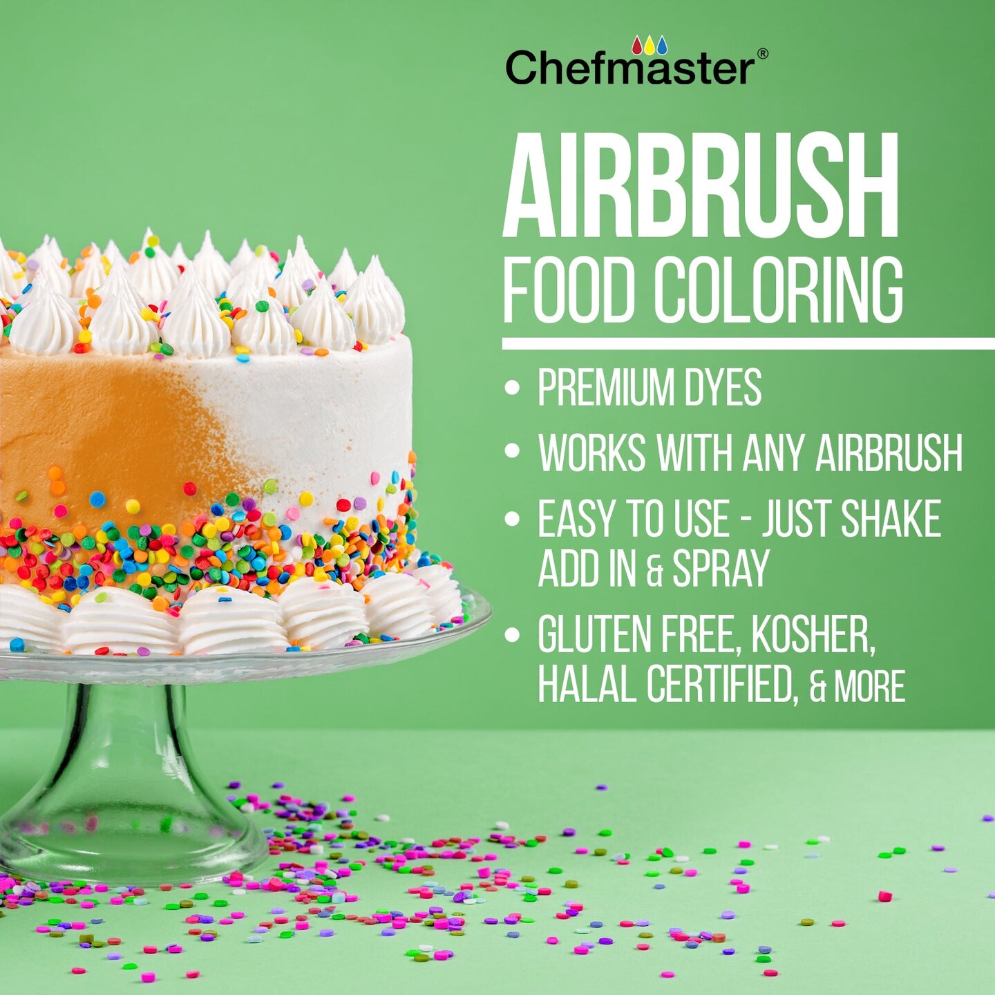 Chefmaster Airbrush Food Coloring Set - 12 of the Most Popular Colors ...