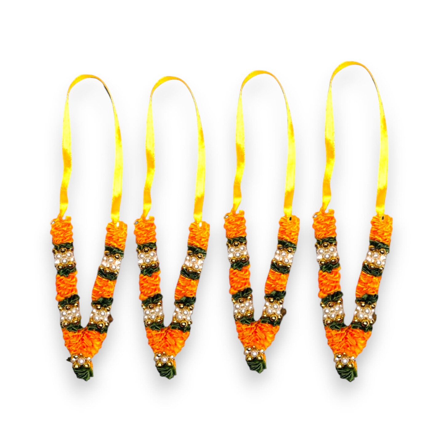 Set of 4 Mini Idol Mala 4.5 Inches God Goddess Haar Mala Makhmali ...