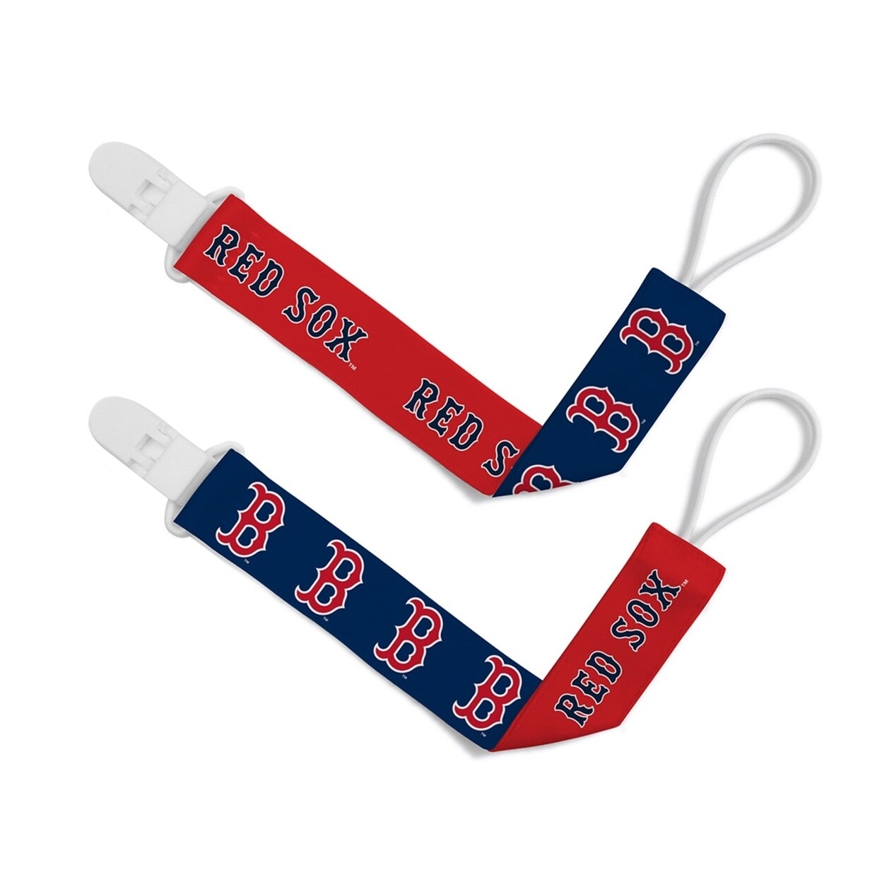 Boston Red Sox Pacifier Clip 2-Pack Mlb Babyfanatic Team Logo Colorful ...