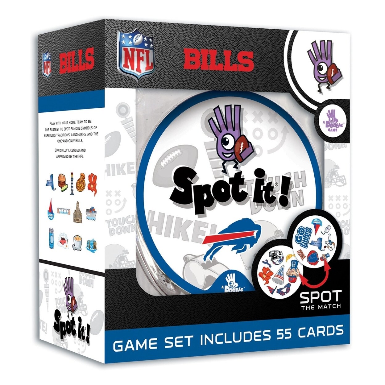 Buffalo Bills Spot It Card Game Nfl Family Fun 55 Cards Ages 7 And Up ...