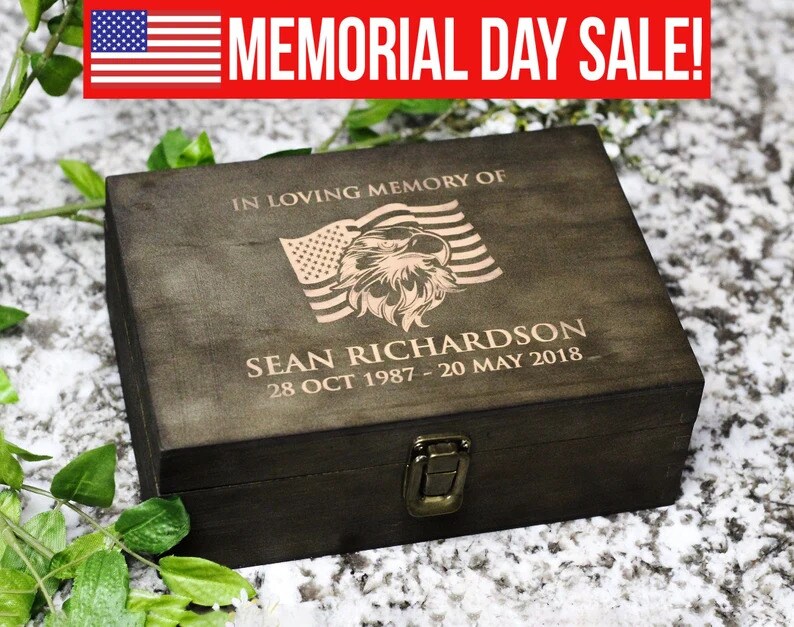 Fallen Soldier Memorial Box, Custom Memorial Gift, Military Memorial ...