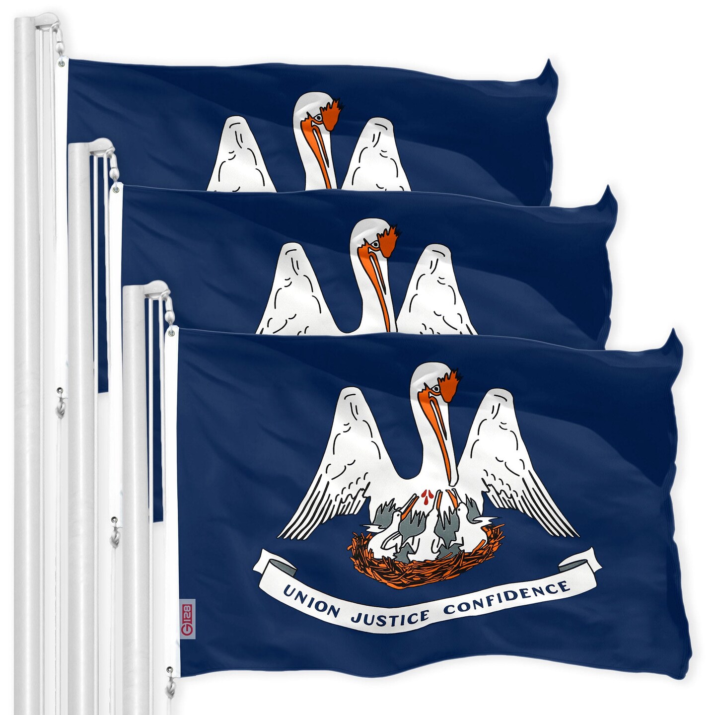 Louisiana LA State Flag 3x5 Ft 3-Pack 150D Printed Polyester By G128 ...
