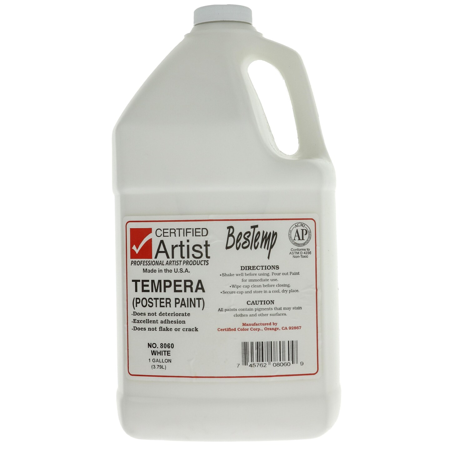 BesTemp Tempera Paint, Gallon Bottle, Regular Colors, White | Michaels