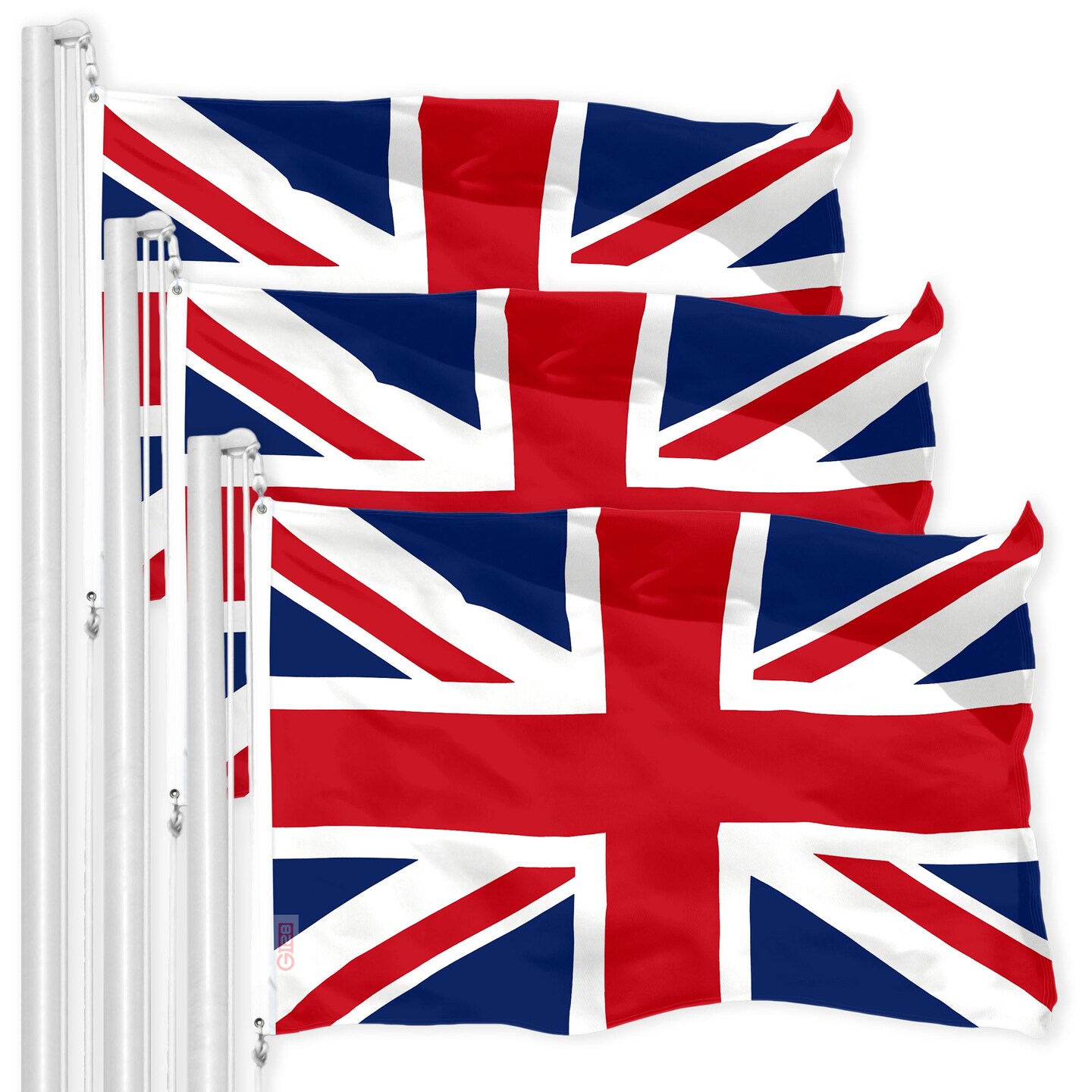 UK Great Britain Flag 3x5 Ft 3-Pack 150D Printed Polyester By G128 ...