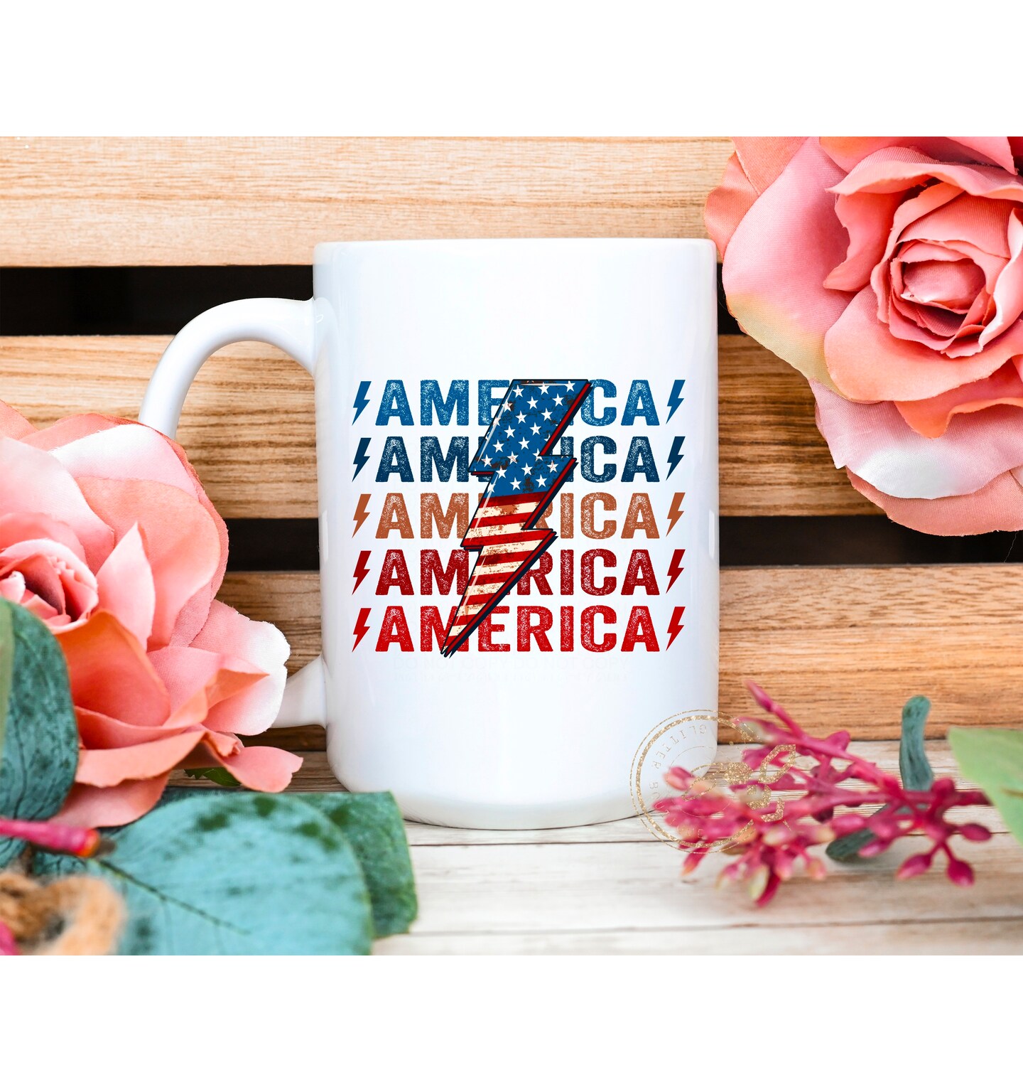 American Red White and Blue 15oz Extra Large Ceramic Mug | MakerPlace ...