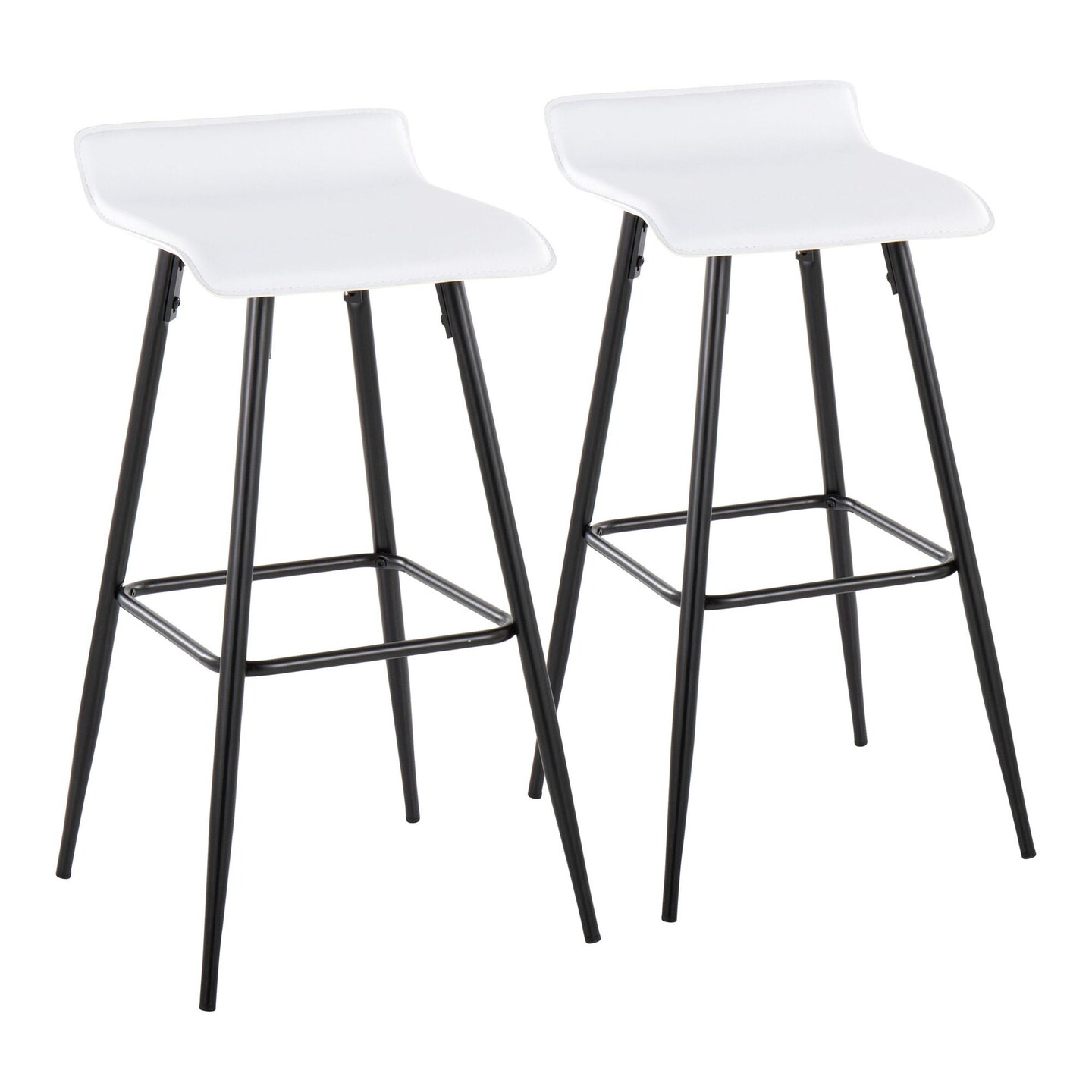 Ale 30" Contemporary Fixed-Height Bar Stool in Black Steel and Faux ...