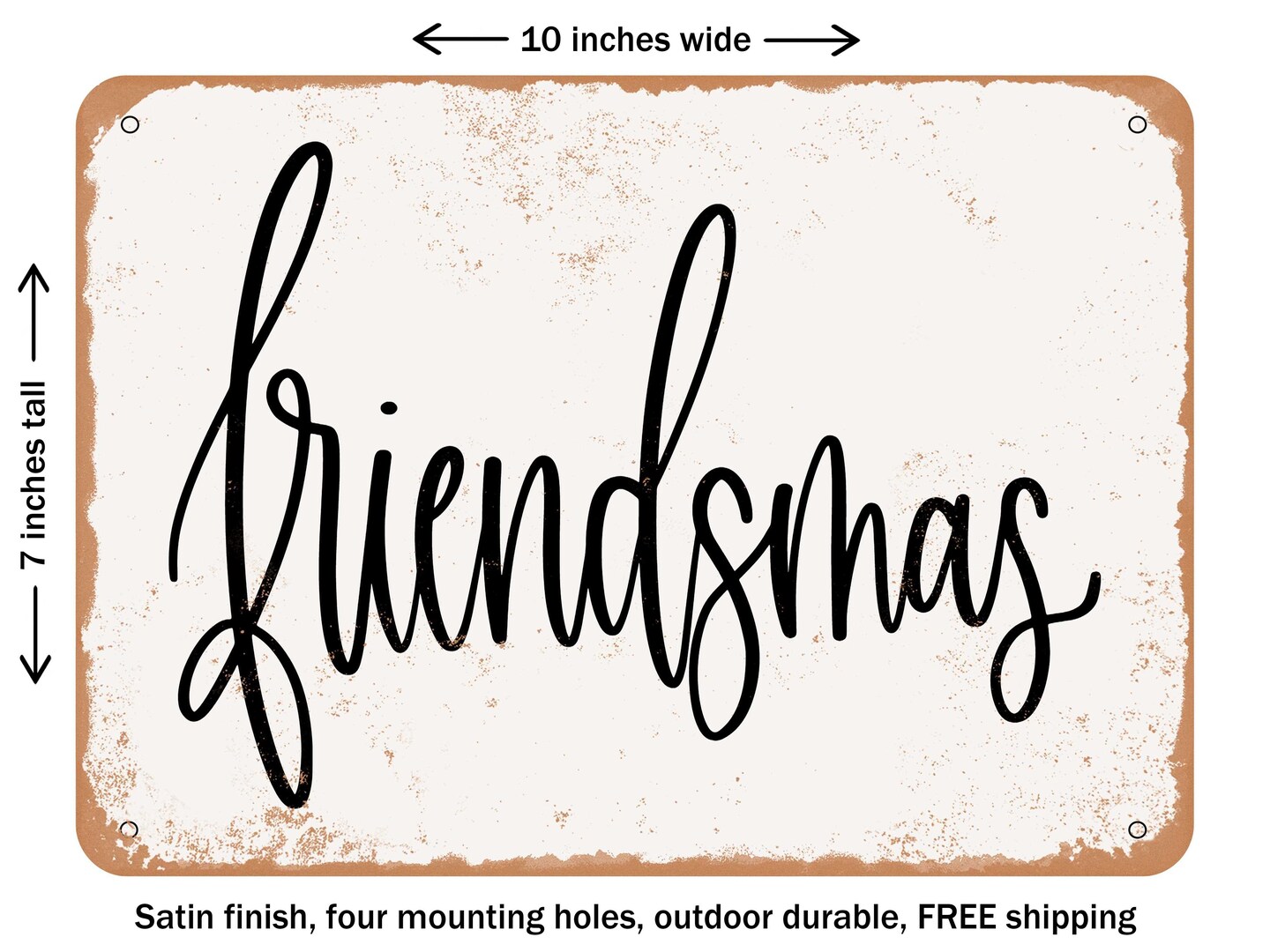 DECORATIVE METAL SIGN - Friendsmas - Vintage Rusty Look | Michaels