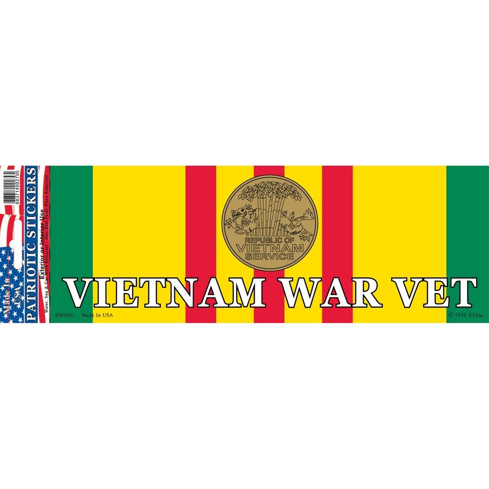 Vietnam Vet Ribbon & Medal Bumper Sticker 3-1/4"X9" | Michaels