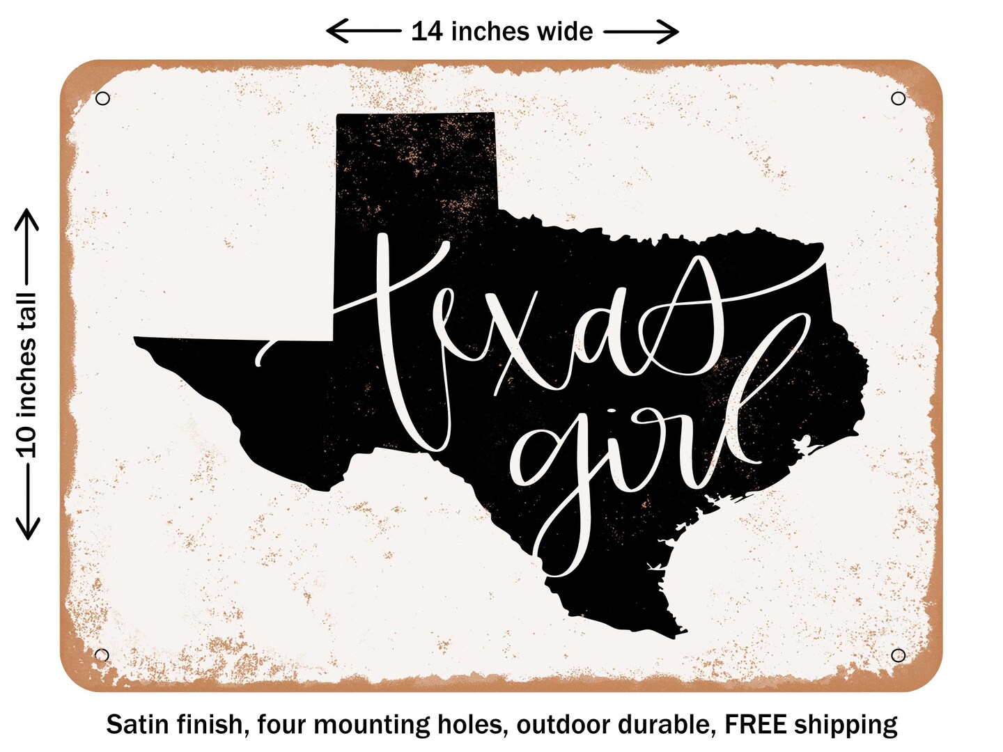 DECORATIVE METAL SIGN - Texas Girl - Vintage Rusty Look | Michaels