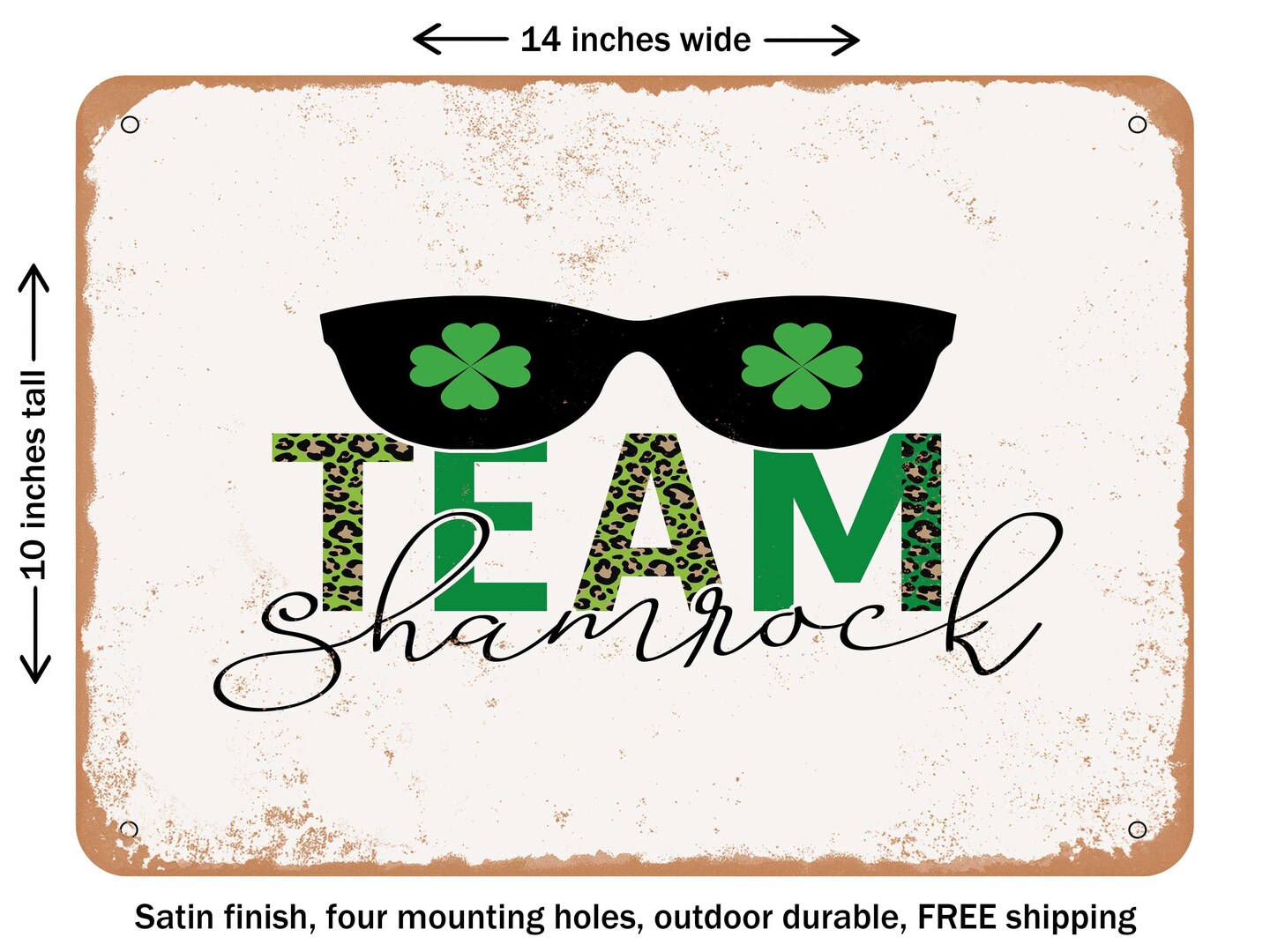 DECORATIVE METAL SIGN - Team Shamrock - Vintage Rusty Look | Michaels