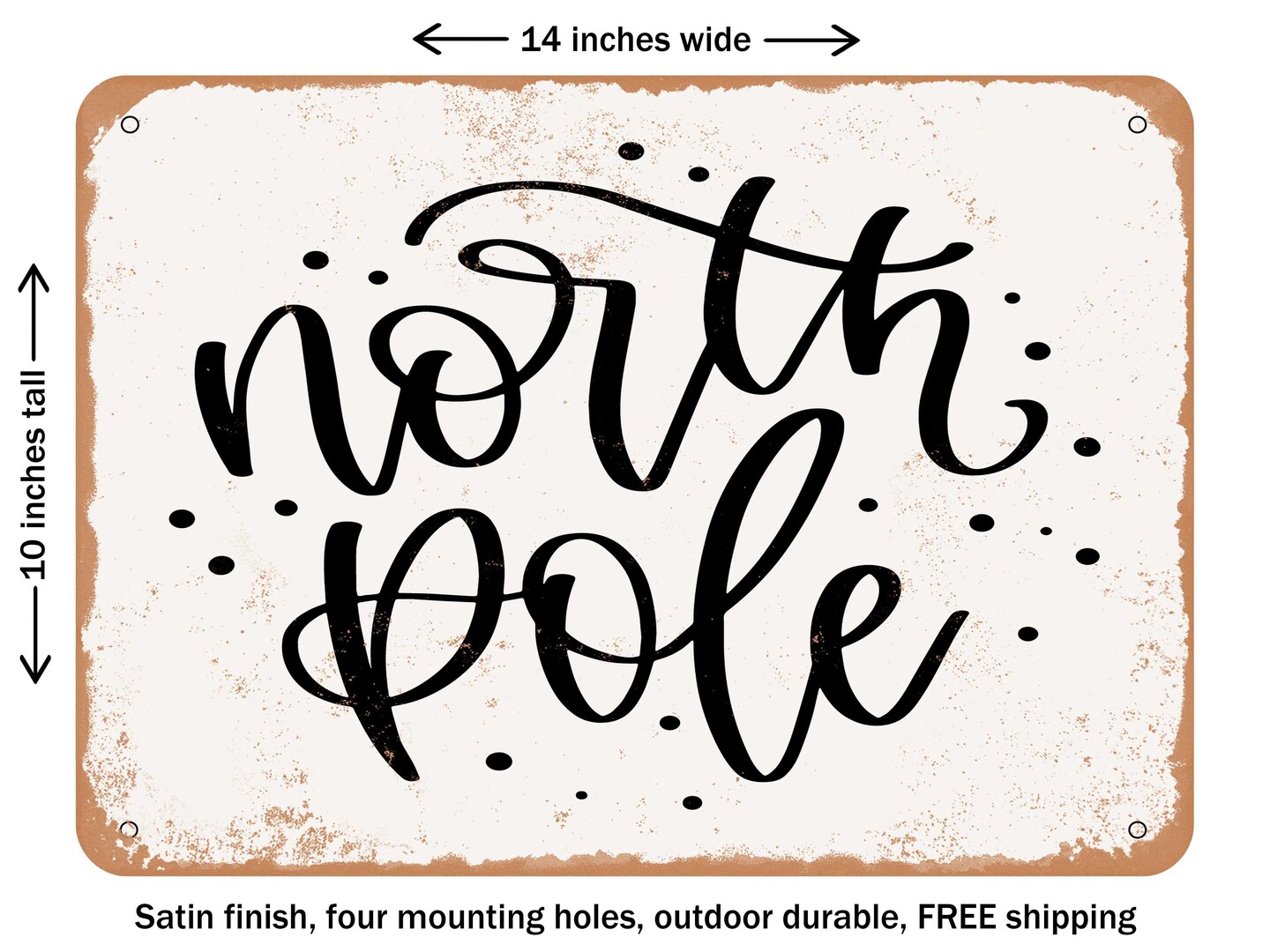 DECORATIVE METAL SIGN - North Pole Circular ornament - Vintage Rusty ...