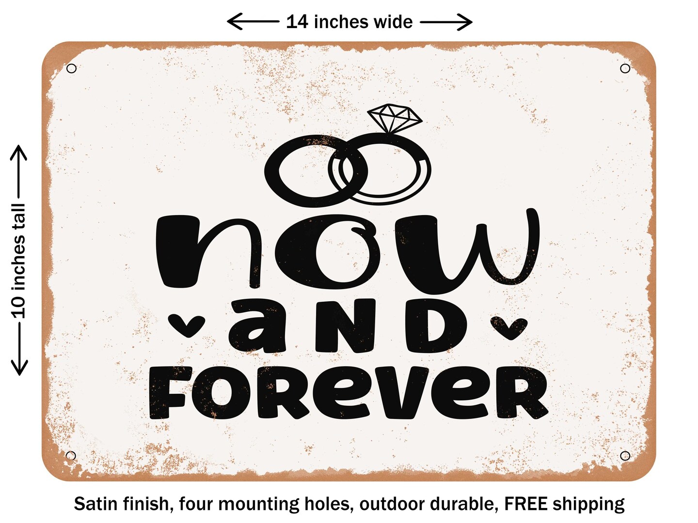 DECORATIVE METAL SIGN - Now and Forever - Vintage Rusty Look | Michaels