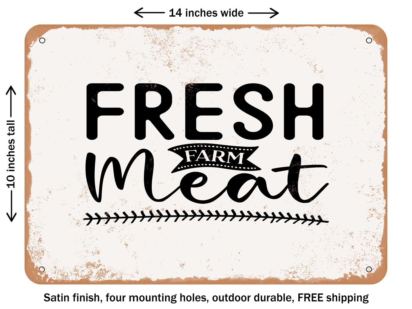DECORATIVE METAL SIGN - Fresh Farm Meat - Vintage Rusty Look | Michaels